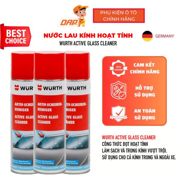 Vệ sinh kính hoạt tính Wurth Active Glass Cleaner - DAP Auto